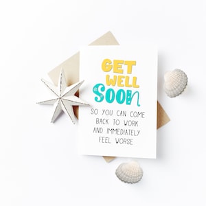 Funny Coworker Get Well Soon Card - Etsy