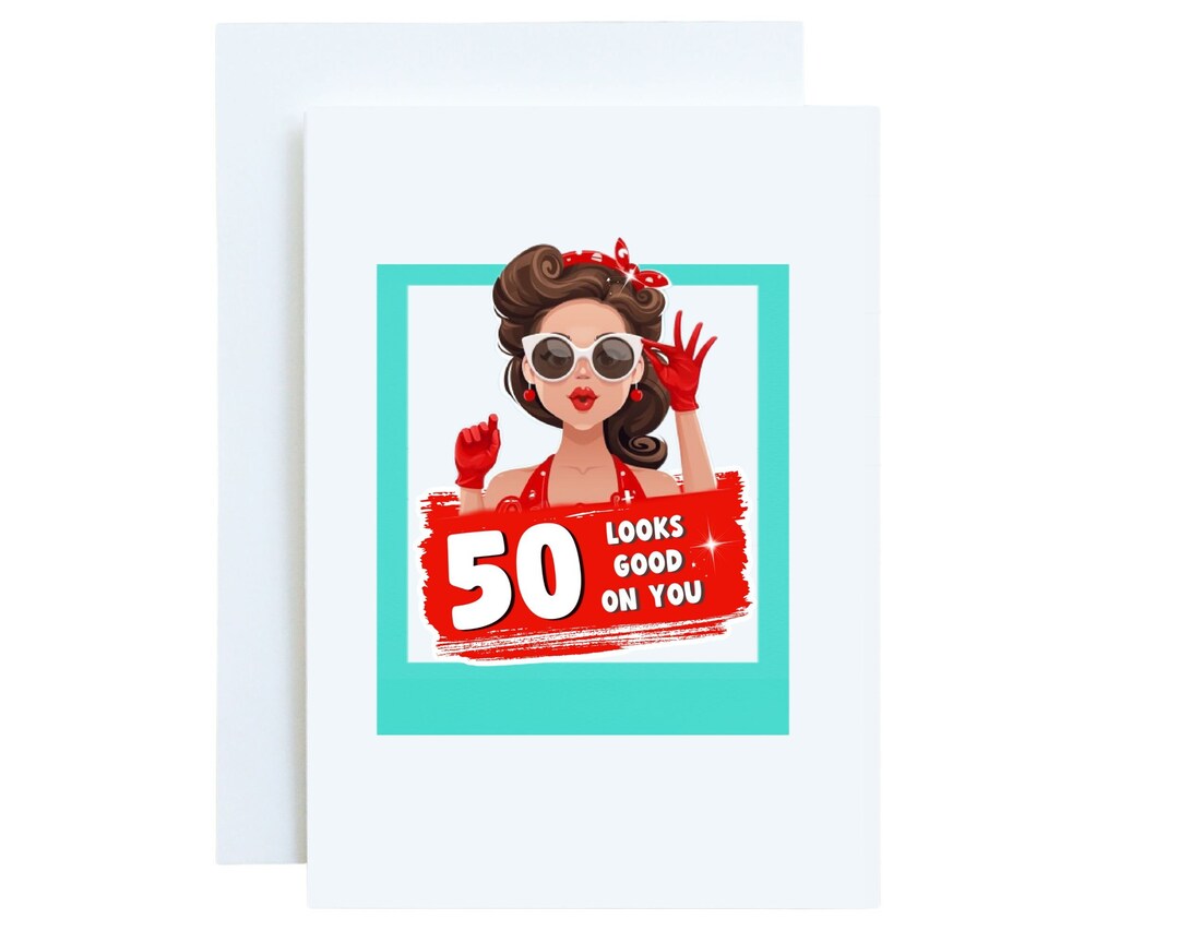 50th Birthday Card for Women, Best Friend Birthday, Turning Fifty, Cute ...