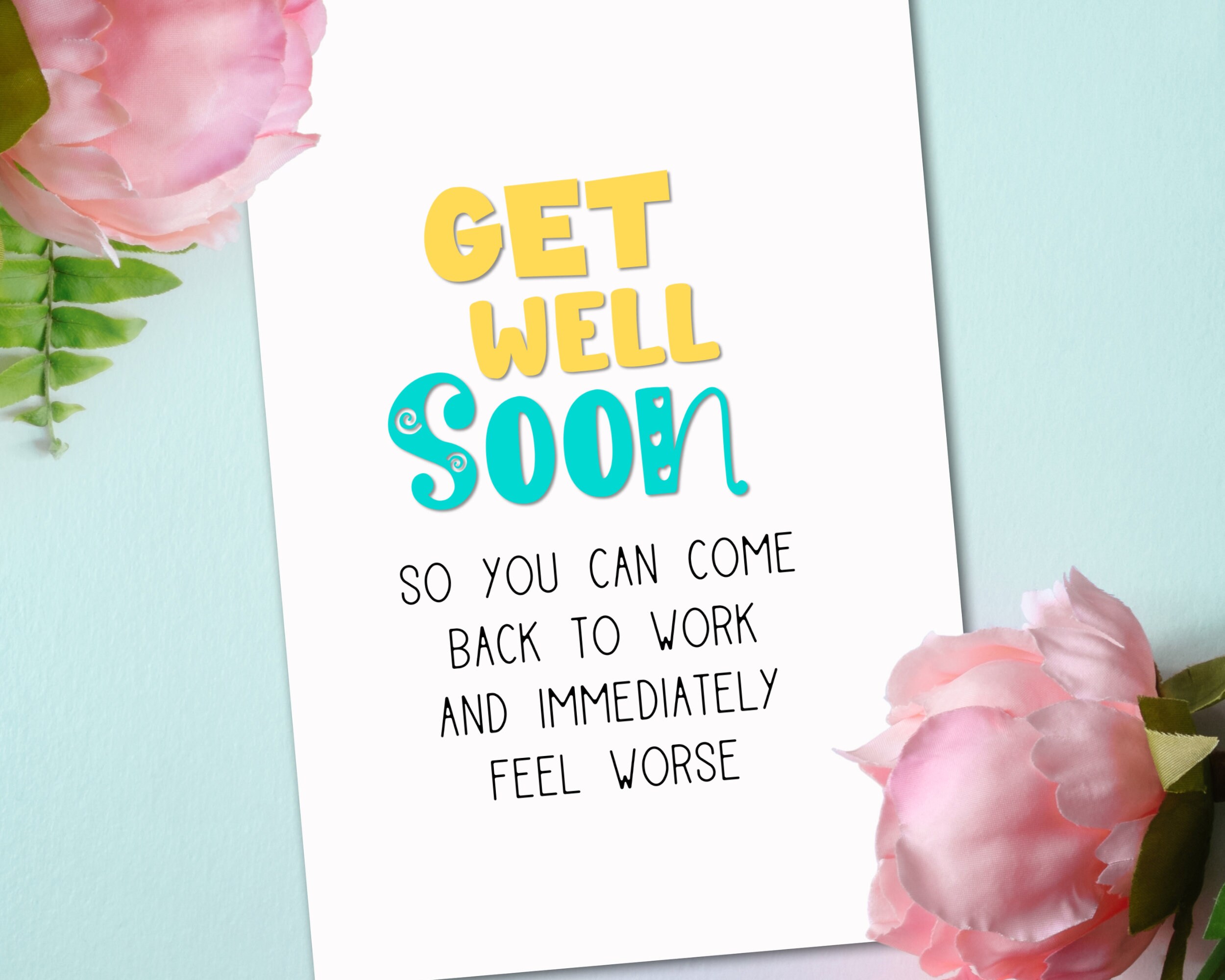 Funny Coworker Get Well Soon Card - Etsy