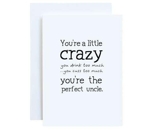 Funny Uncle Card Father's Day Uncle Birthday Gift From | Etsy