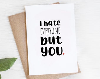 I Hate You Card - Etsy