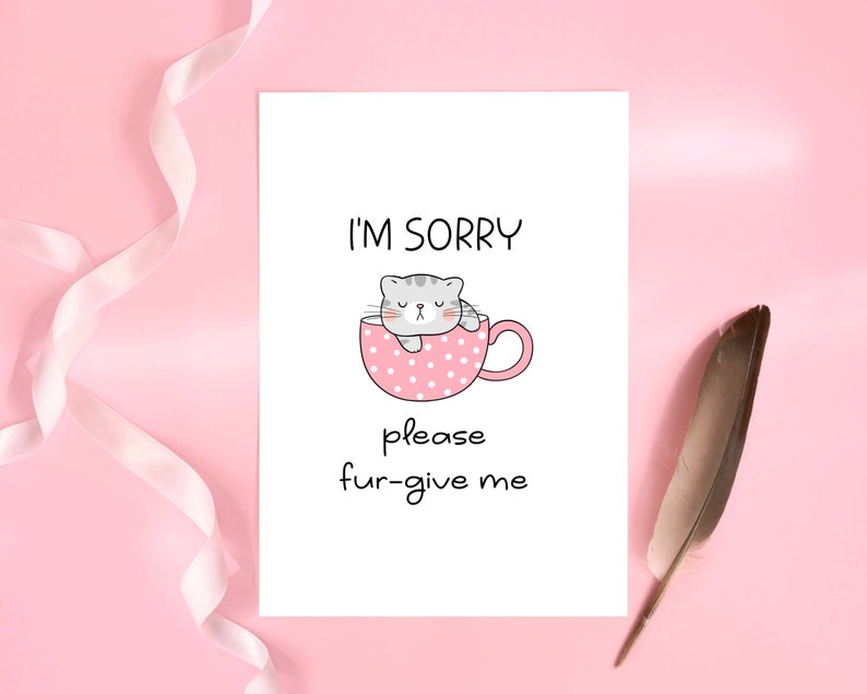 Apology Card I'm Sorry Funny Forgiveness Greeting Card - Etsy