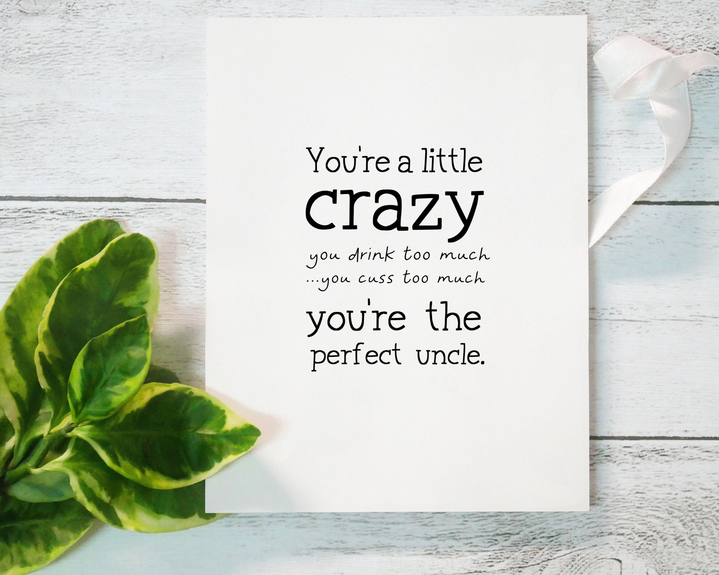 Funny Uncle Card Father's Day Uncle Birthday Gift From | Etsy