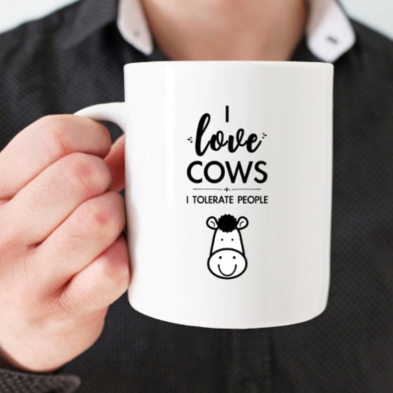 Cow Lover Gift I Love Farm Animals I Tolerate People - Etsy