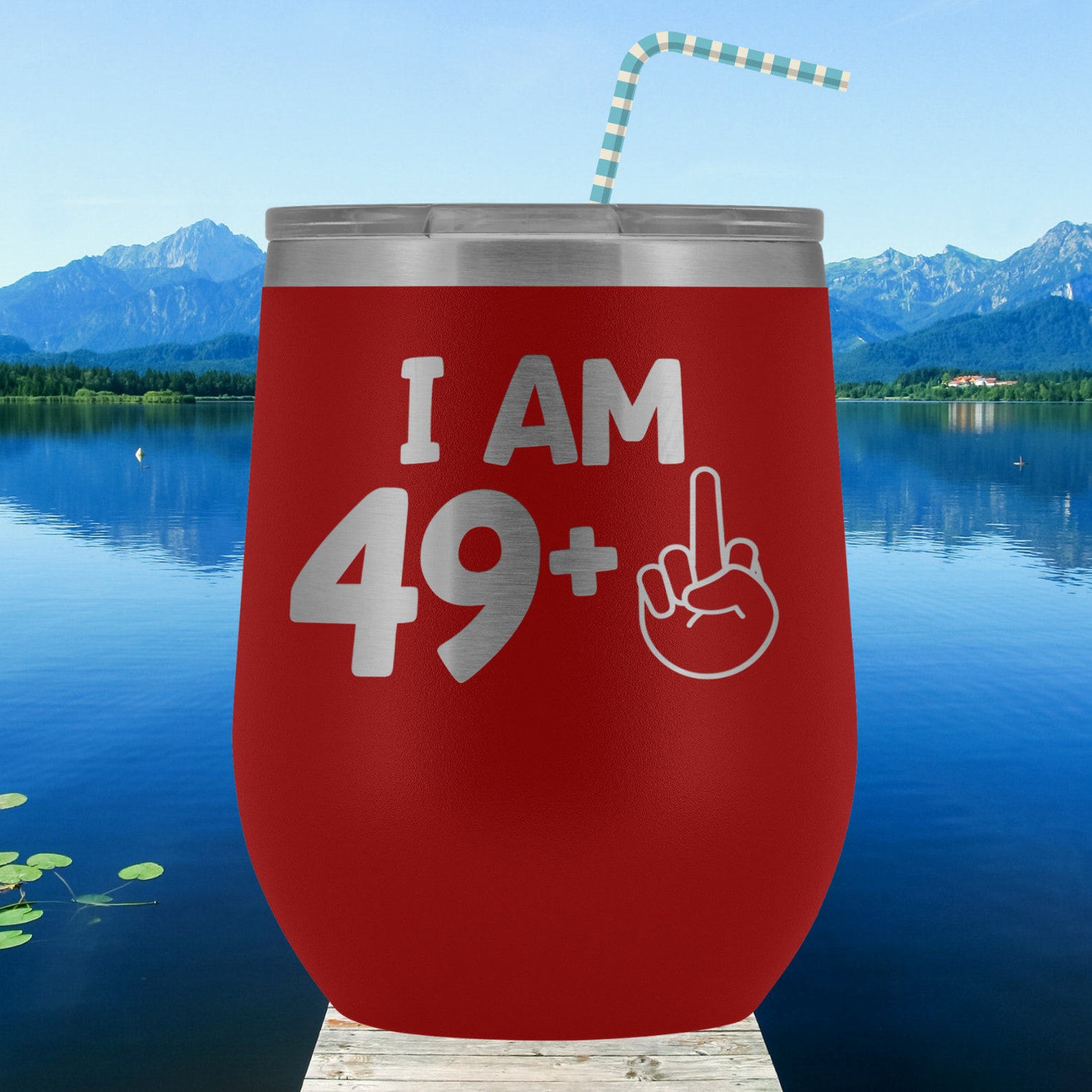 Funny 50th Birthday Gag Gift I Am 49 Plus One Stemless Wine - Etsy