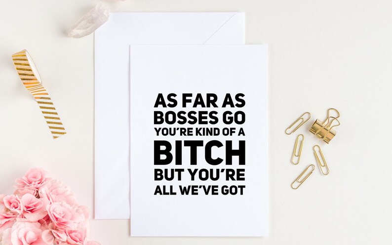 Boss Day Card Funny Birthday Gift for Female Bosses | Etsy