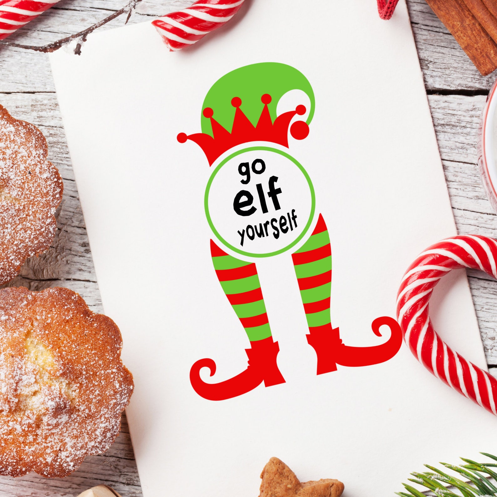 Funny Christmas Card for Friends Go Elf Yourself - Etsy