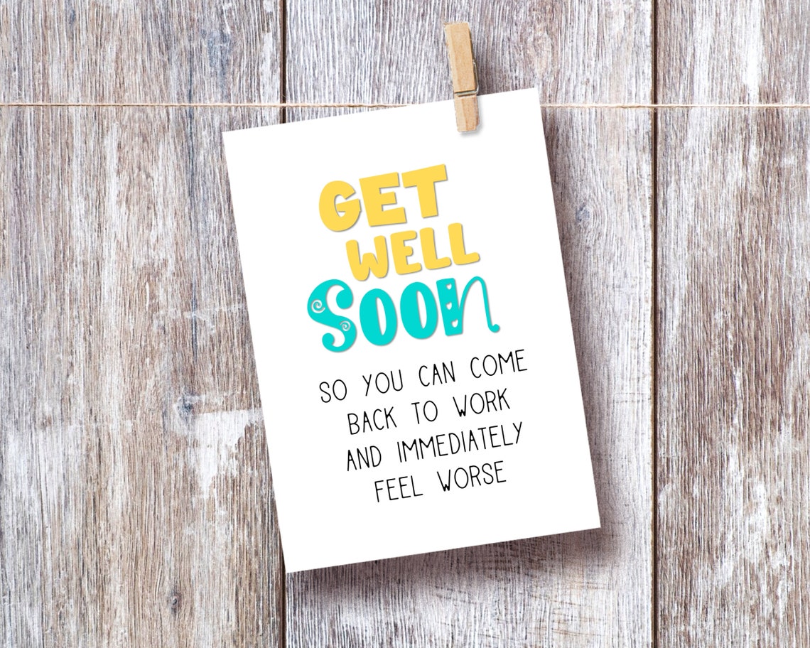 Funny Coworker Get Well Soon Card - Etsy Italia