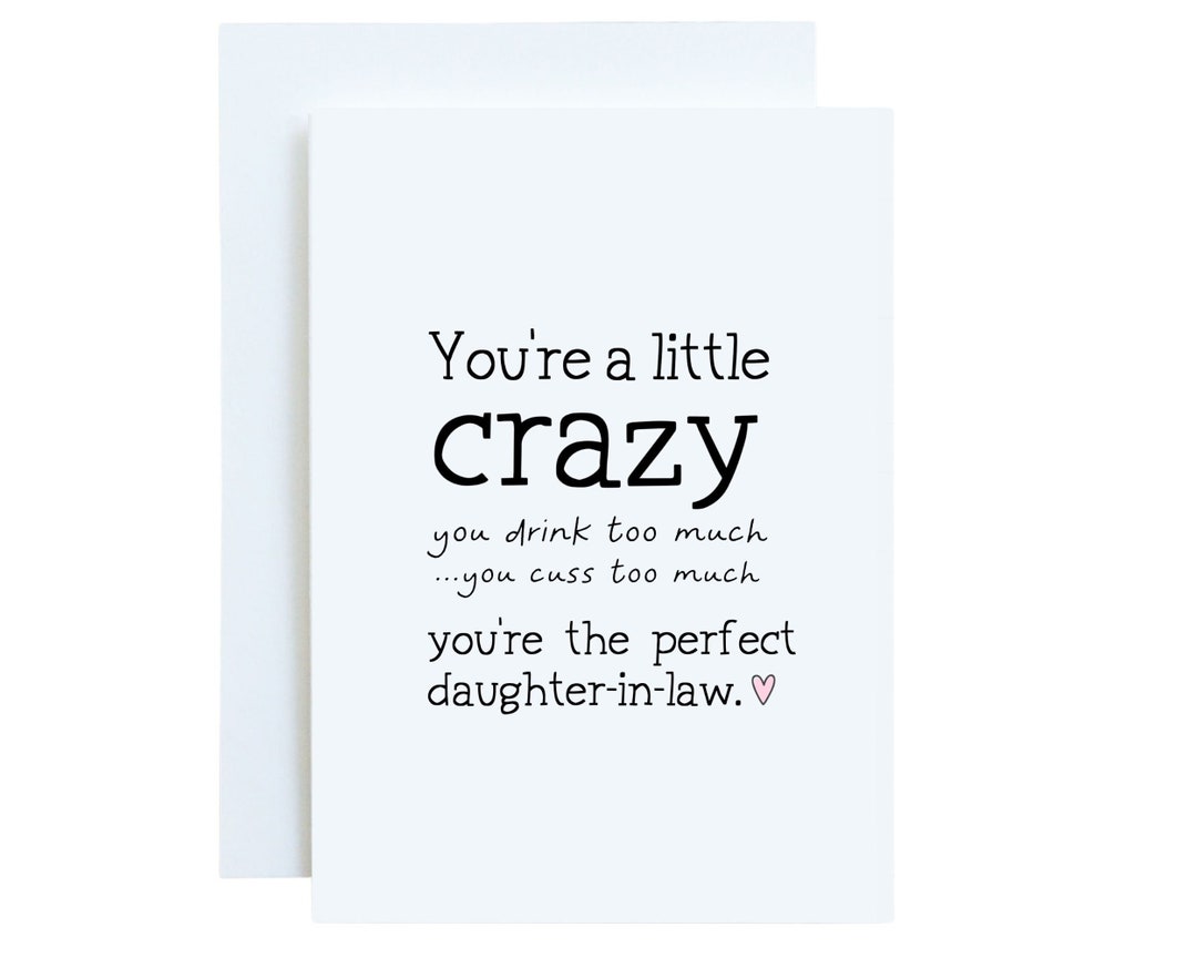 Daughter in Law Card, Funny Mothers Day Gift, DIL Birthday, From Mother ...