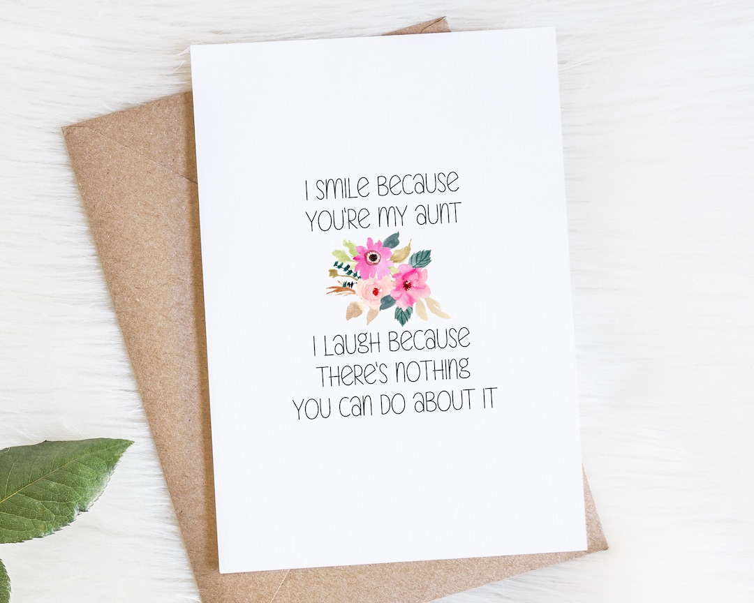 Aunt Card, Funny Birthday Card for Aunt From Niece, Aunt Mother's Day ...
