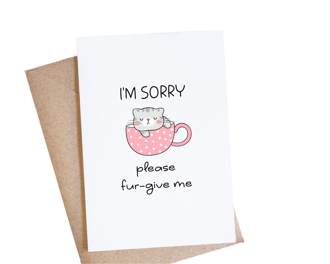 Apology Card, I'm Sorry, Funny Forgiveness Greeting Card for Friends - Etsy