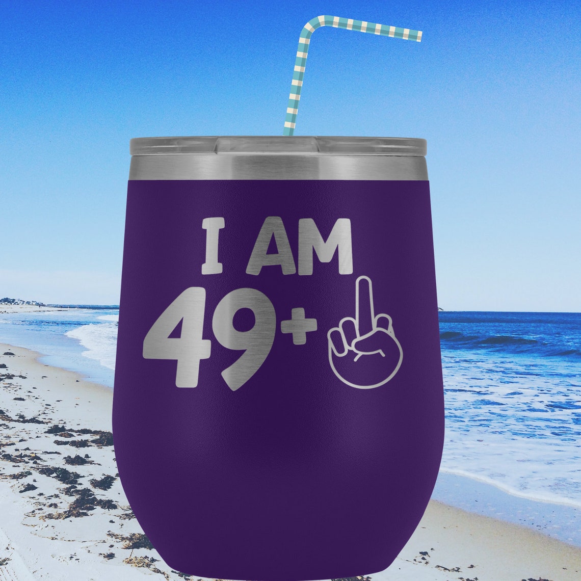 Funny 50th Birthday Gag Gift I Am 49 Plus One Stemless Wine - Etsy