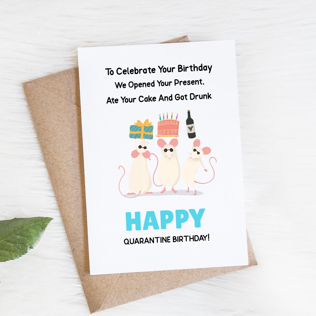 Quarantine Card, Funny Birthday Card, Social Distancing Card, Best ...