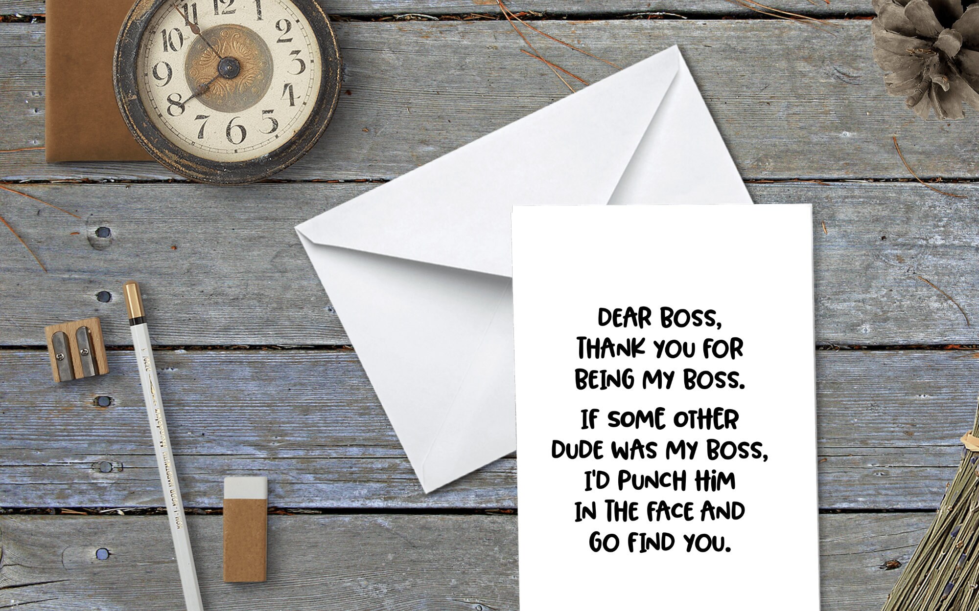 Boss Card Funny Boss's Day Message Birthday Gift for - Etsy