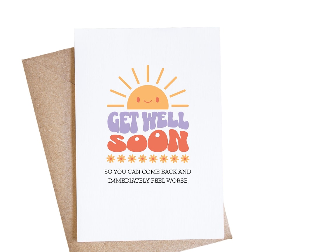 Funny Get Well Card for Coworker, Surgery Recovery Gift, Sarcastic Card ...