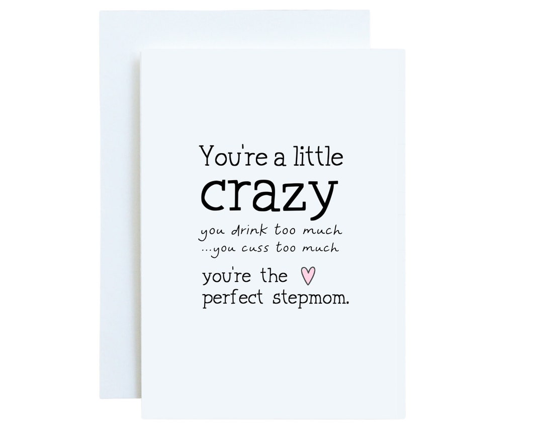 Stepmom Mother's Day Card, Funny Step Mom Birthday Gift, From ...