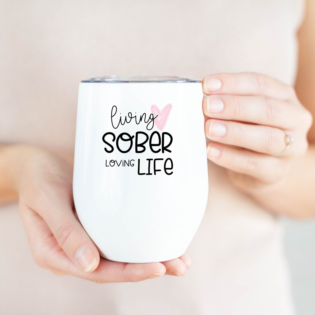 Sobriety Gift for Women, Sober Birthday Gift, Cute Stemless Tumbler Cup ...