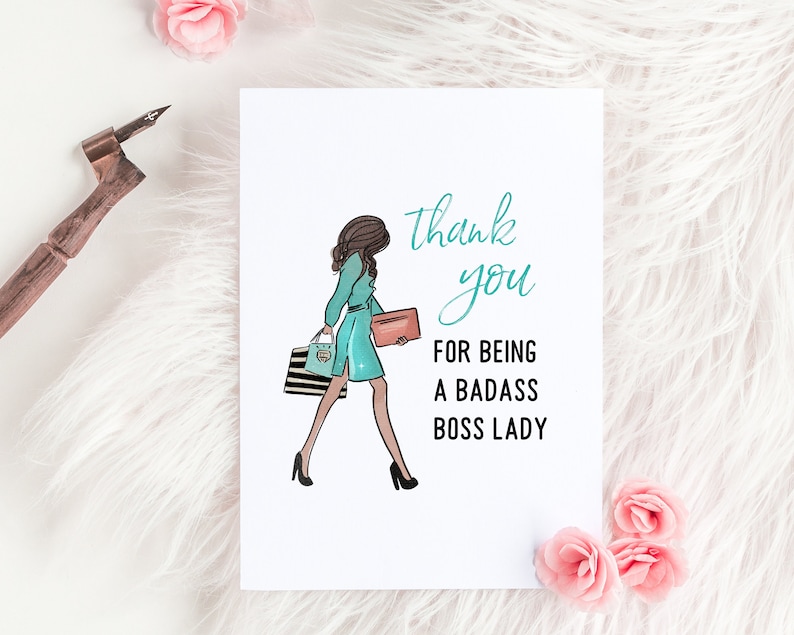 Boss Day Card Female Boss Thank You Bosses Appreciation - Etsy
