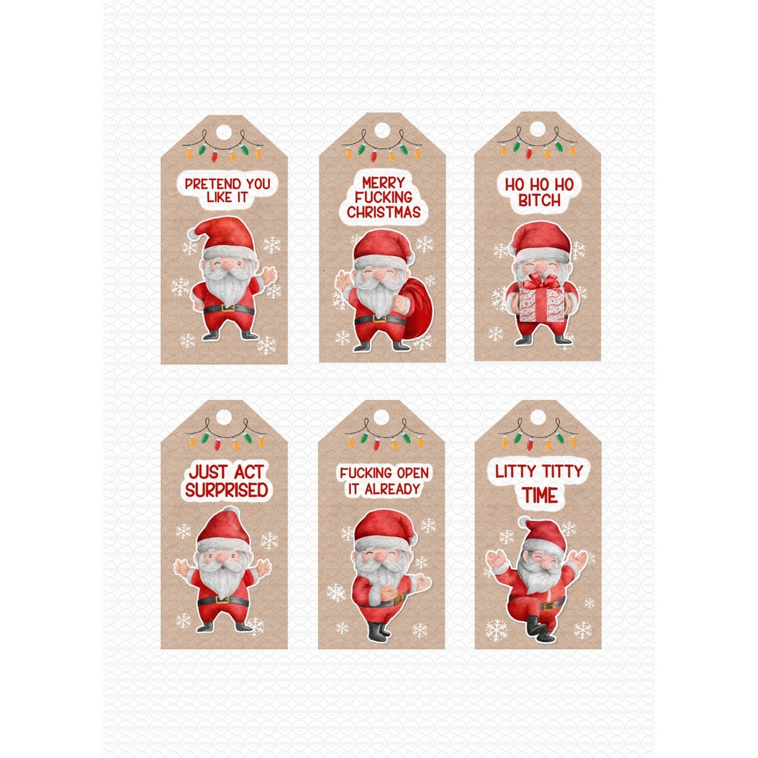 Funny Christmas Gift Tags Printable Holiday Gift Tag Bad - Etsy