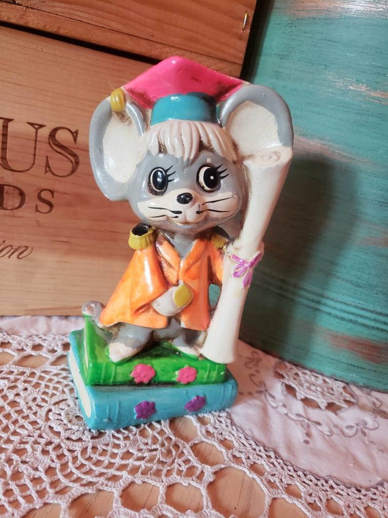 Vintage 1968 Japan Made OSA Bright Colored Mouse With Diploma - Etsy