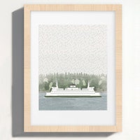 Ferries of Washington State Ferry Chart Puget Sound Watercolor Art ...
