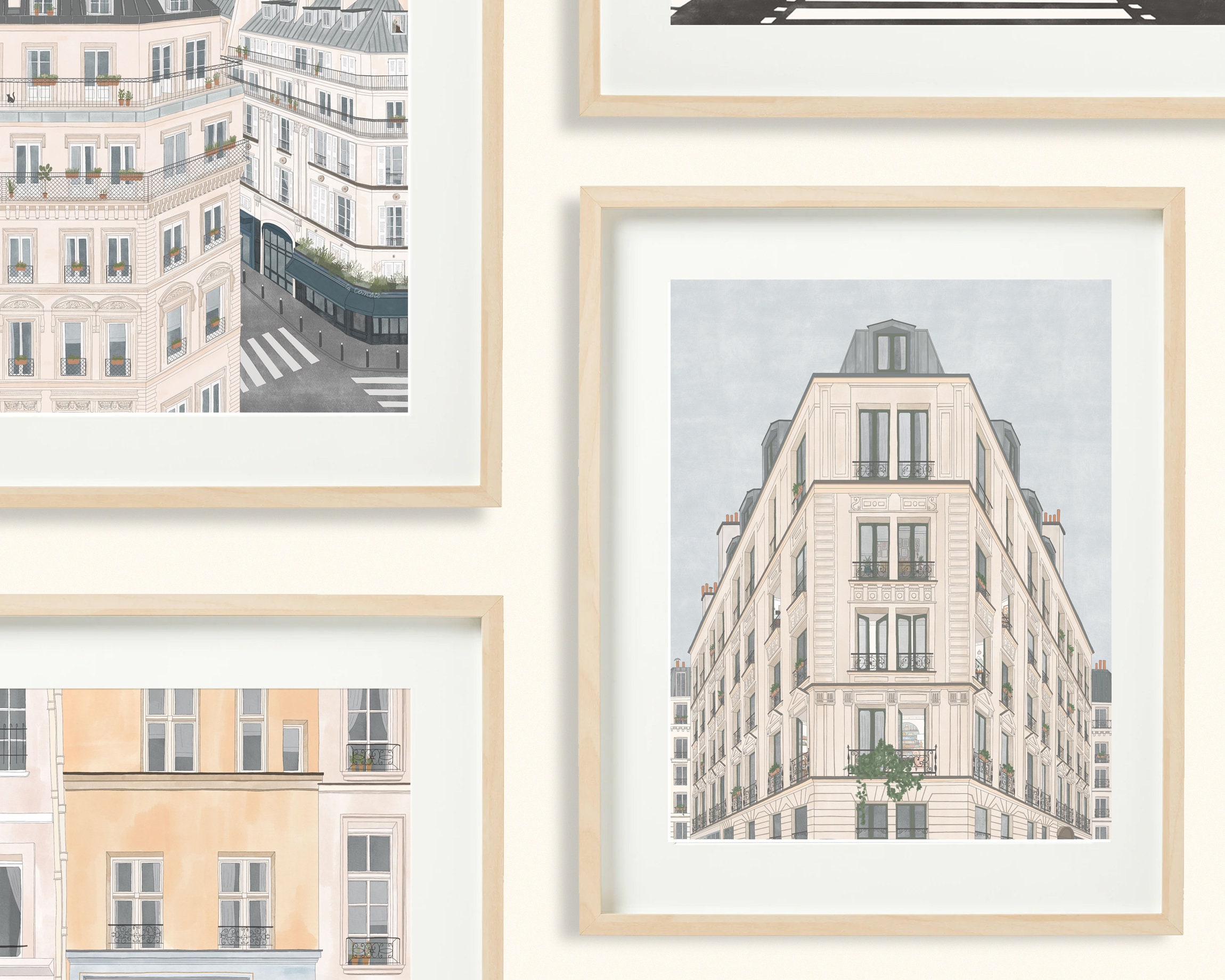 Parisian Apartment French Illustration Architectural Print | Etsy