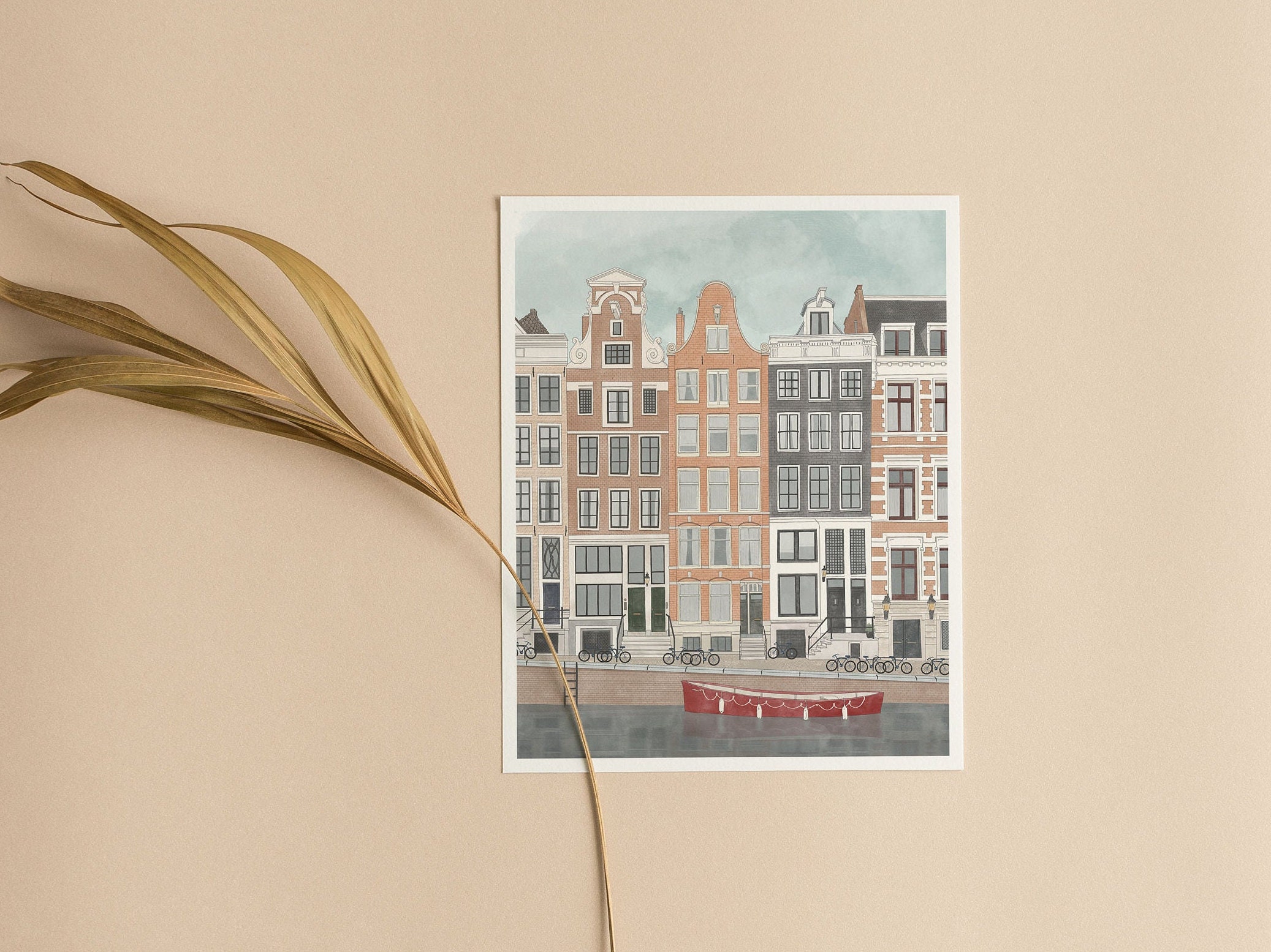 Amsterdam Art Print Dutch Illustration 8x10 Print Travel - Etsy