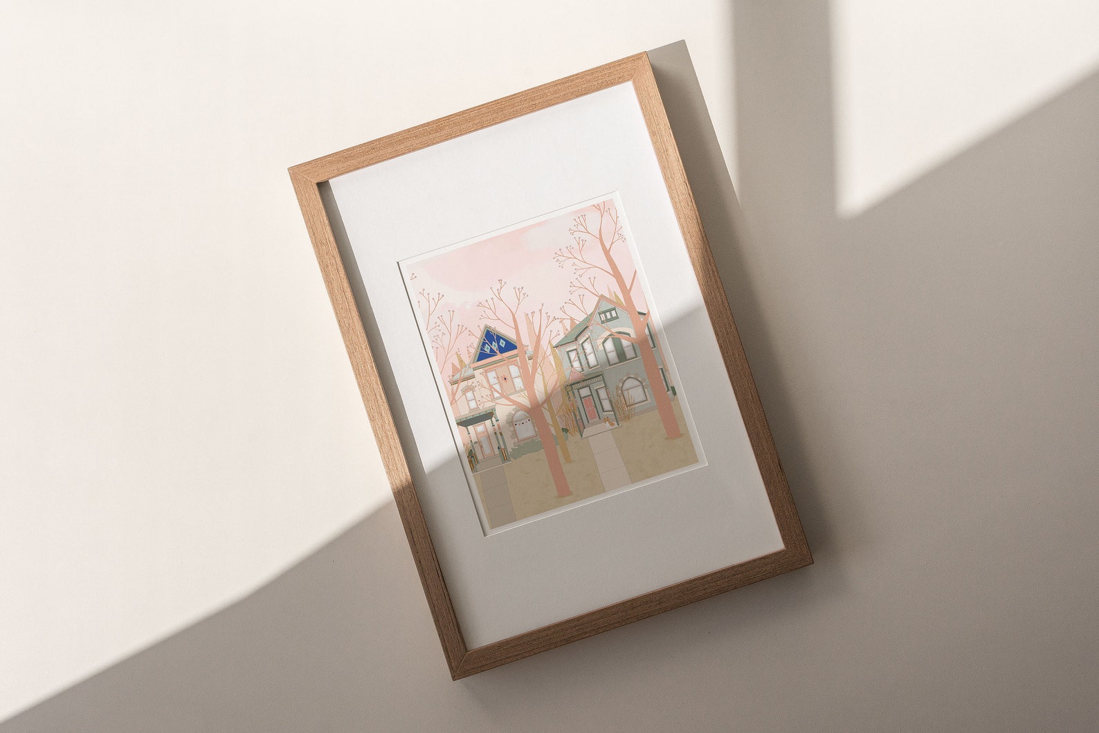 Victorian Houses 8x10 Wall Art Illustrated Print Cozy - Etsy