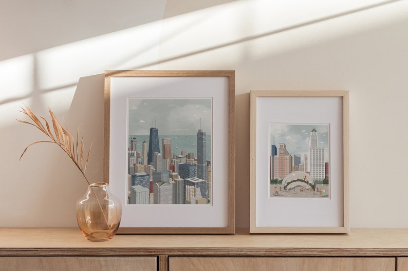 Chicago Bean Cloud Gate Art Print Chicago Souvenir - Etsy