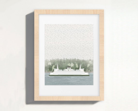 Seattle Ferry Fine Art Print Washington Ferry Bainbridge | Etsy