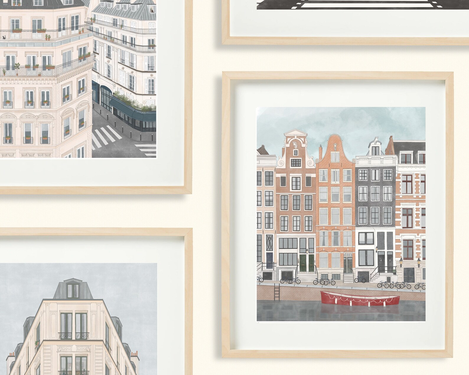 Amsterdam Art Print Dutch Illustration 8x10 Print Travel - Etsy