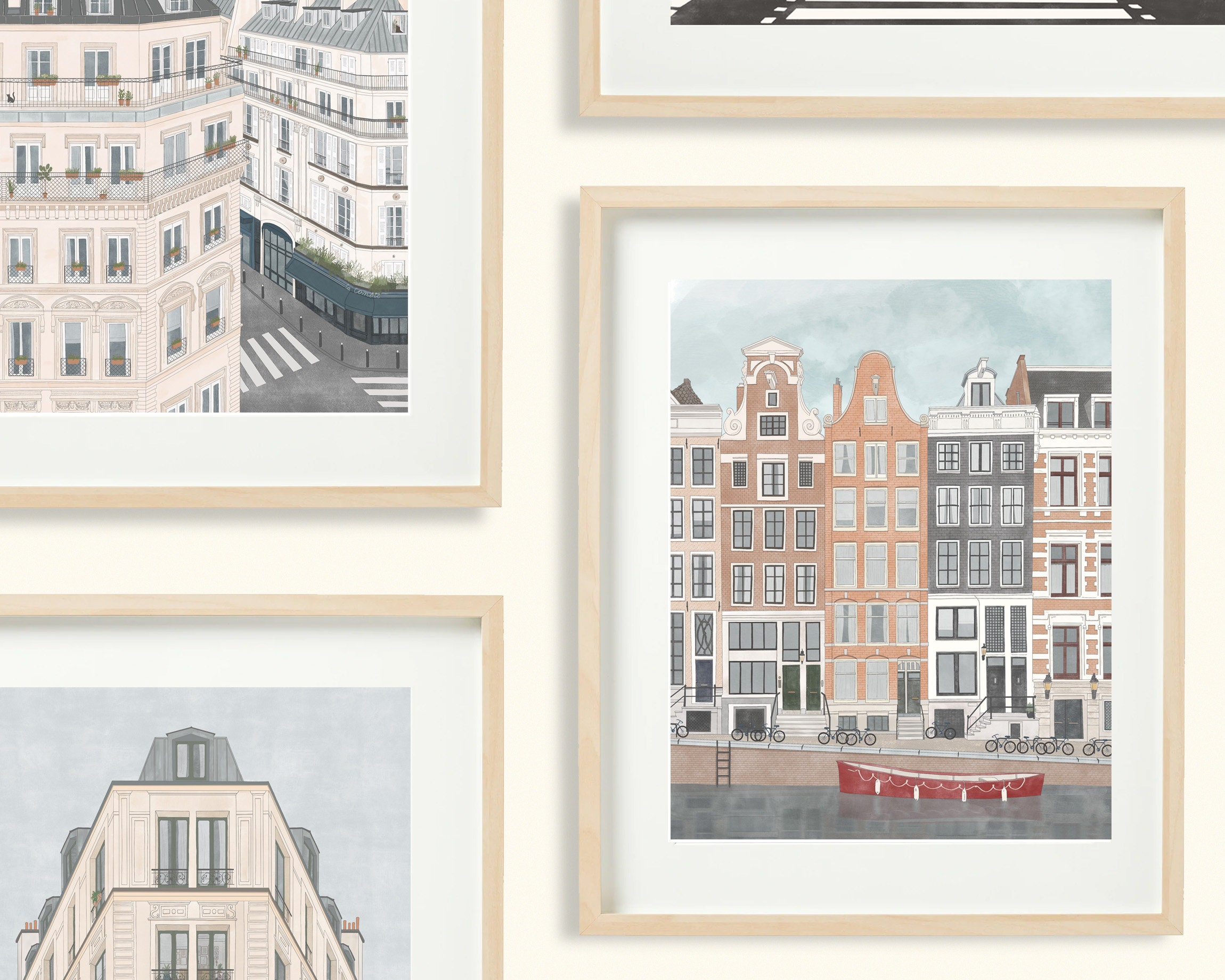 Amsterdam Art Print Dutch Illustration 8x10 Print Travel - Etsy