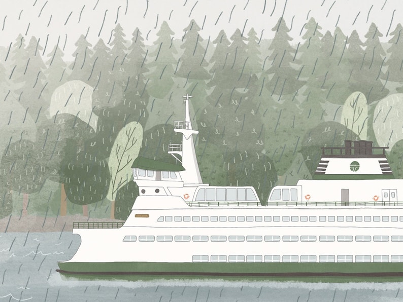 Seattle Ferry Fine Art Print Washington Ferry Bainbridge - Etsy