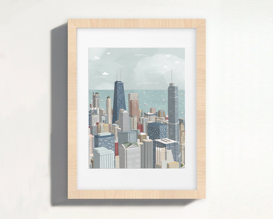 Downtown Chicago | Art Print | Architecture Tour | Windy City Poster ...