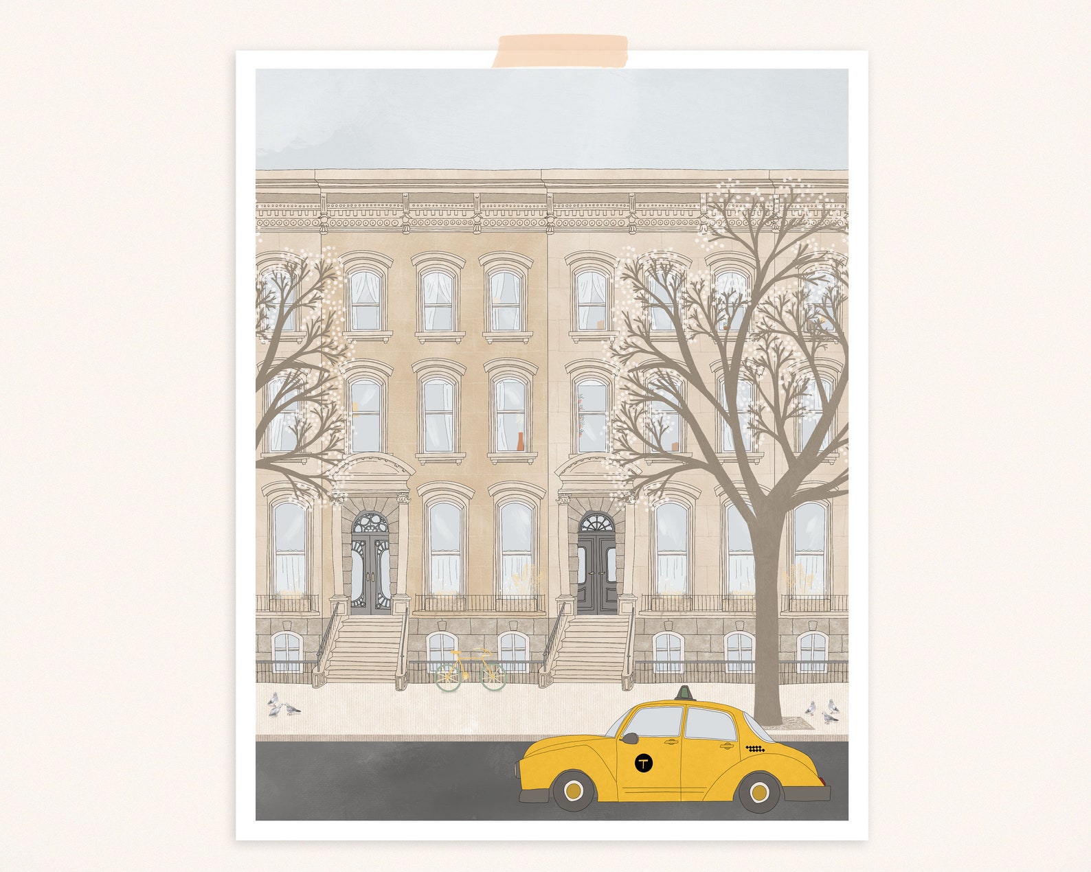Art Print New York Brownstone Architecture City Home Decor - Etsy