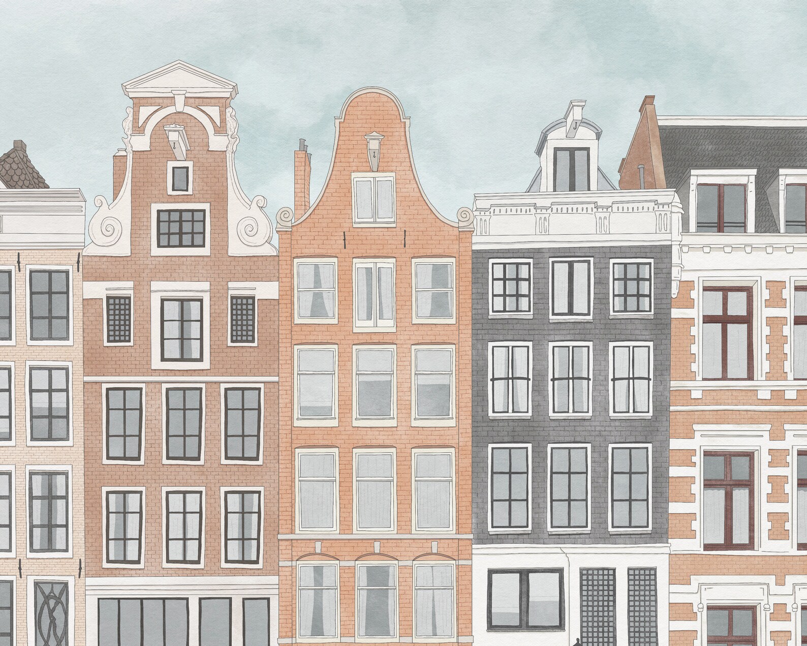 Amsterdam Art Print Dutch Illustration 8x10 Print Travel - Etsy