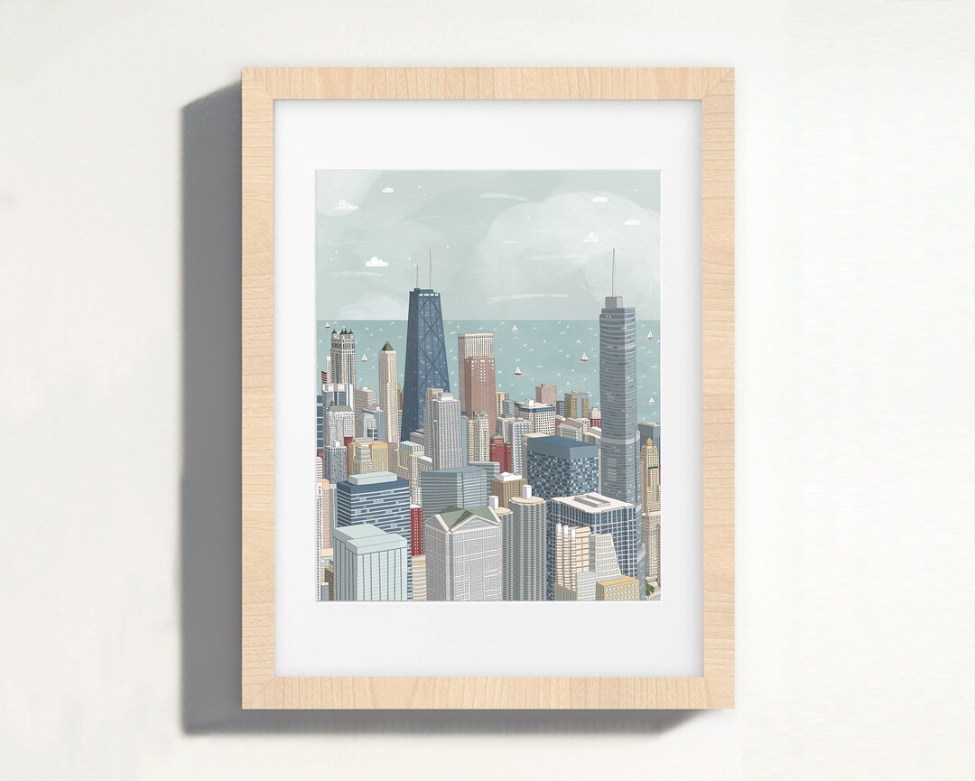 Downtown Chicago | Art Print | Architecture Tour | Windy City Poster ...