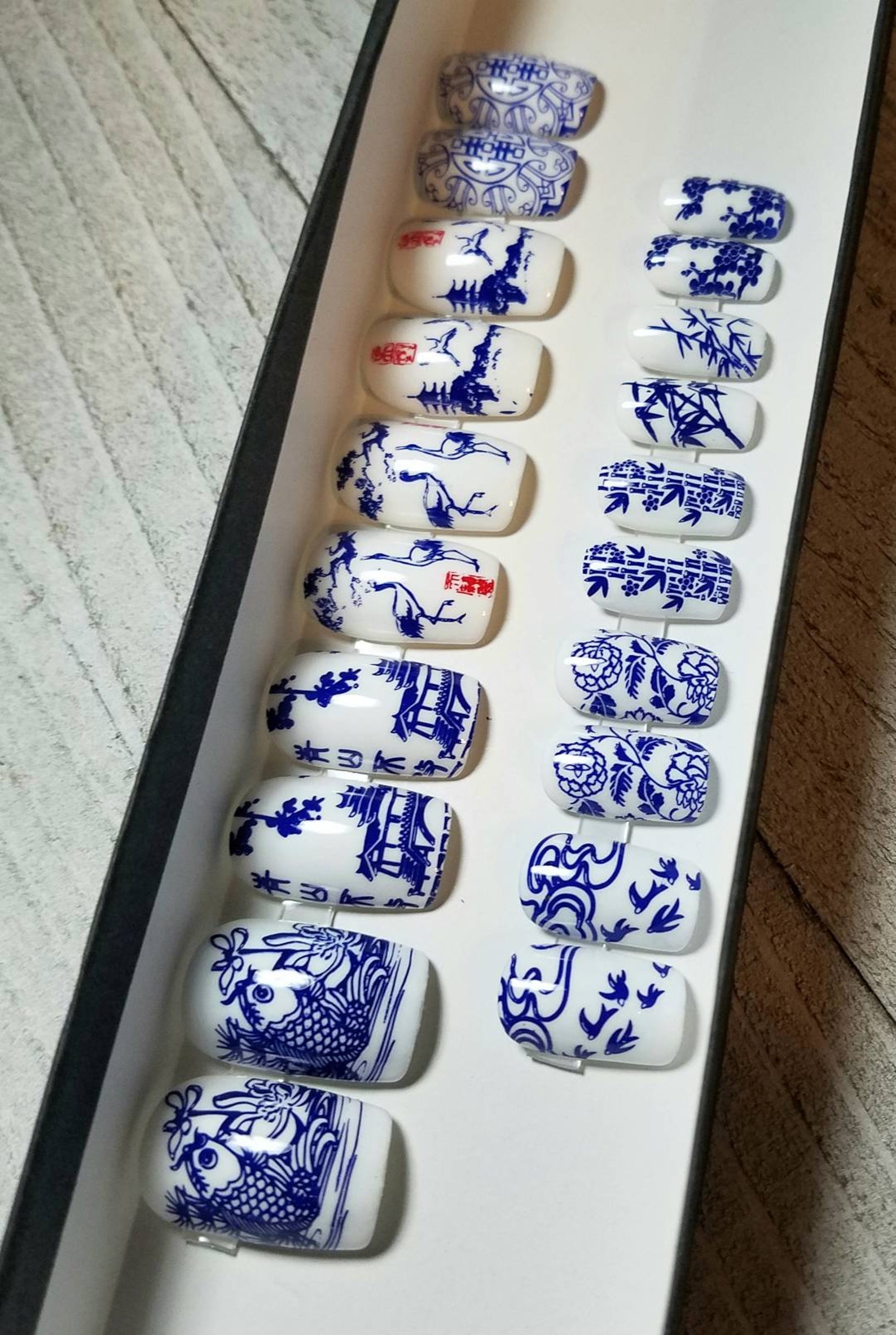 Chinese Porcelain Nails, Fake Nails, Press on Nails. Chinese Tea Pot ...