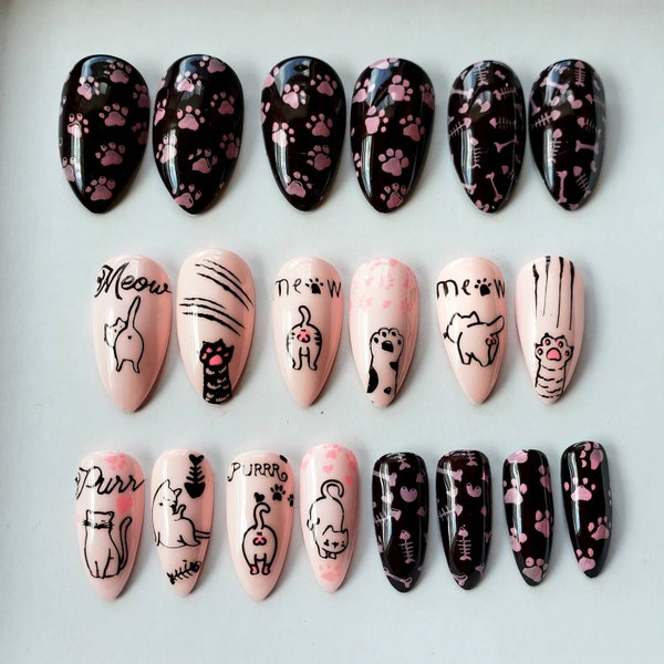 Cat Nails - Etsy