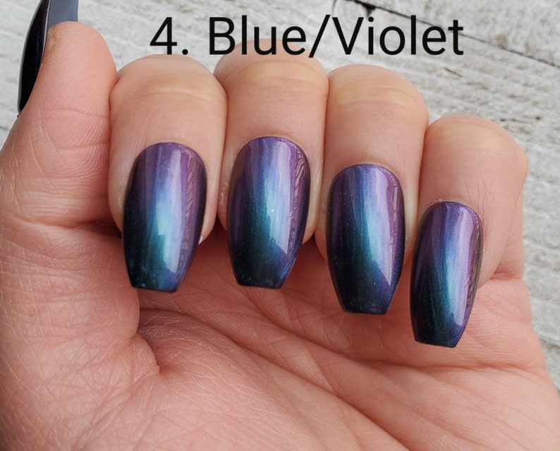 Duo Chrome Fake Nails, Press on Nails, False Nails, Faux Nails. Color ...