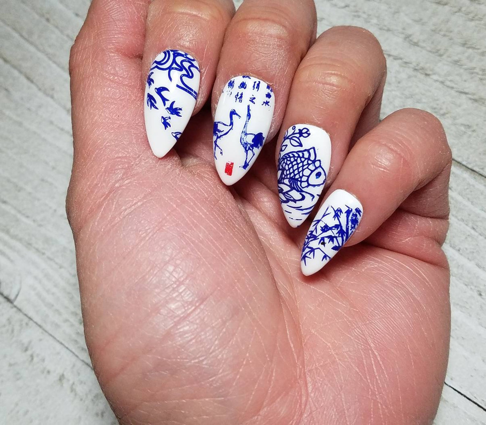 Chinese Porcelain Nails, Fake Nails, Press on Nails. Chinese Tea Pot ...
