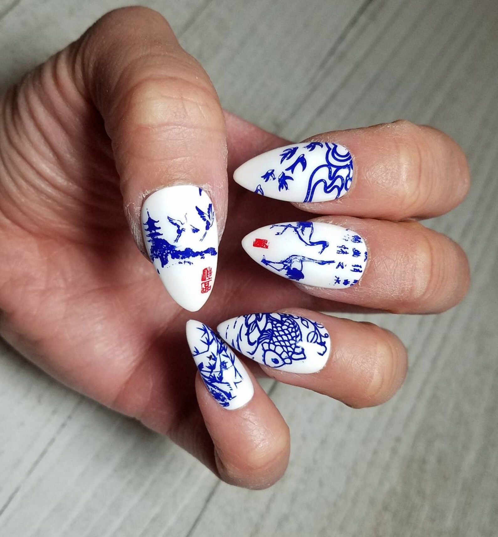 Chinese Porcelain Nails, Fake Nails, Press on Nails. Chinese Tea Pot ...