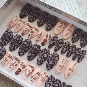 Cats Fake Nails, Press on Nails, False Nails, Faux Nails. Cat Lovers ...