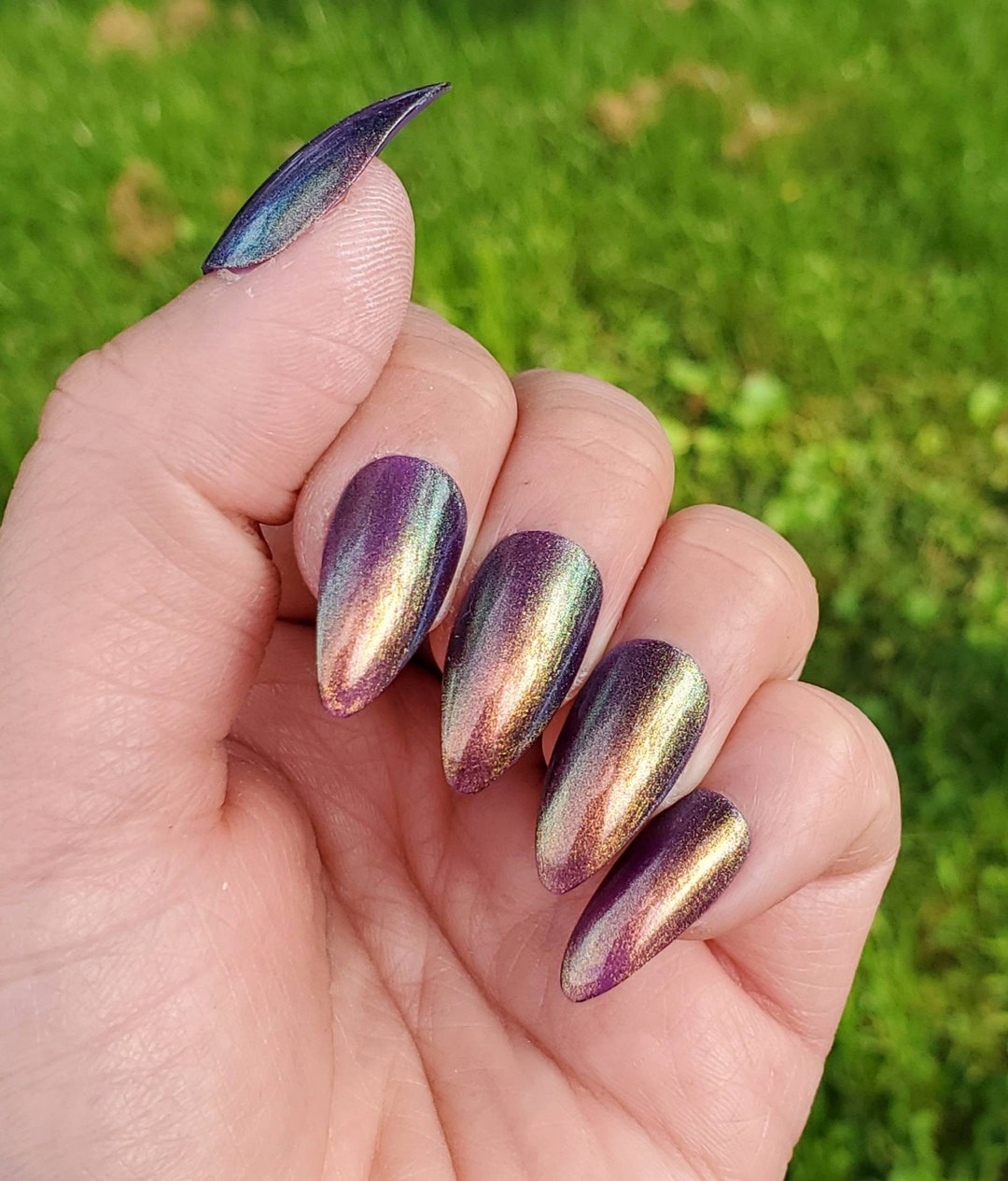 Multi-color Shifting Press on Nails. Fake Nails False Nails - Etsy
