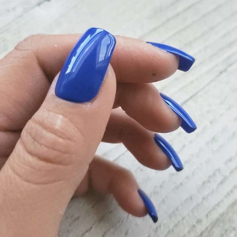 Royal Blue Fake Nails Press on Nails False Nails Faux Nails. - Etsy