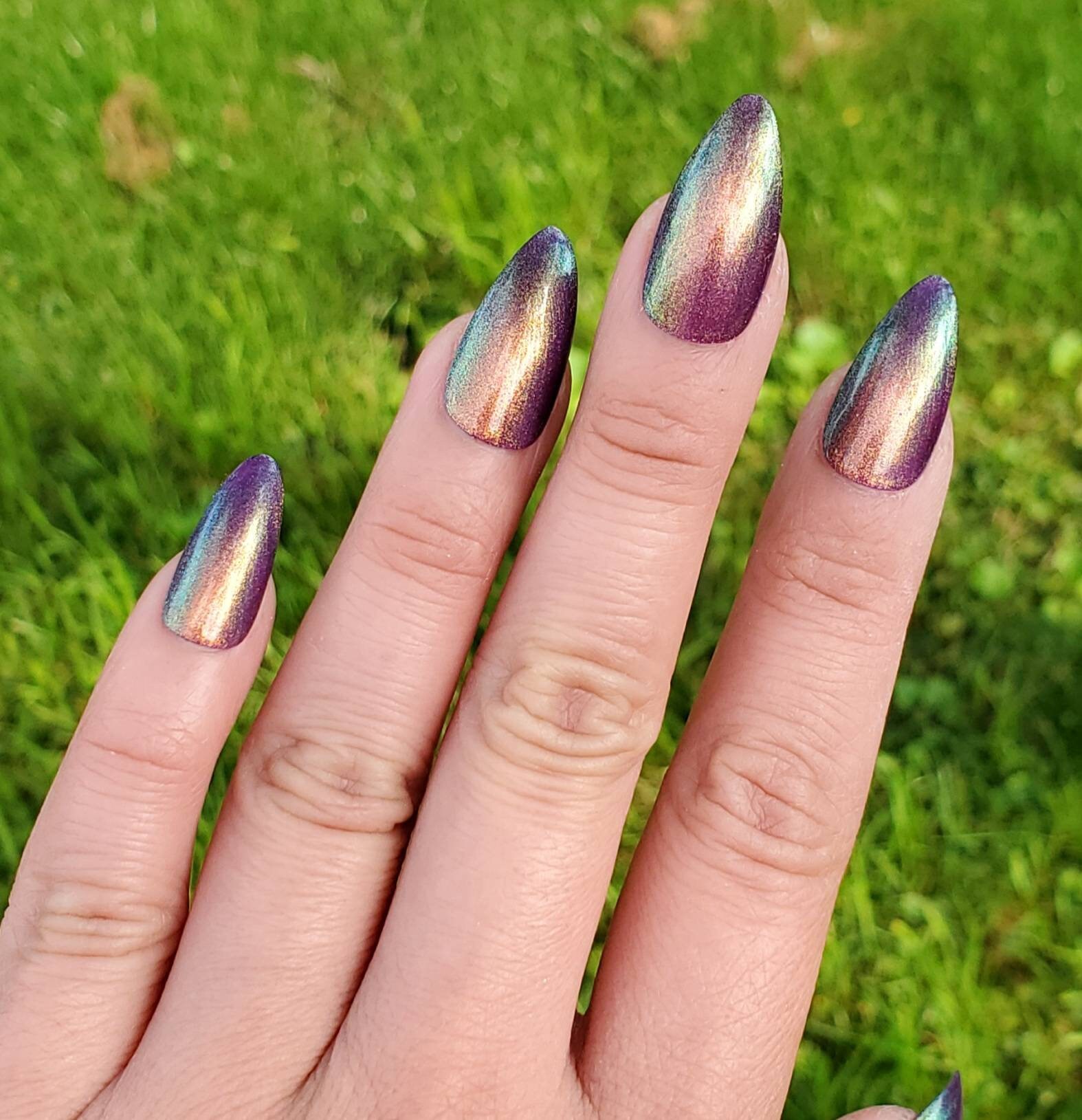 Multi-color Shifting Press on Nails. Fake Nails False Nails - Etsy
