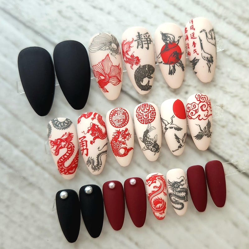 Chinese Nails Design - Etsy