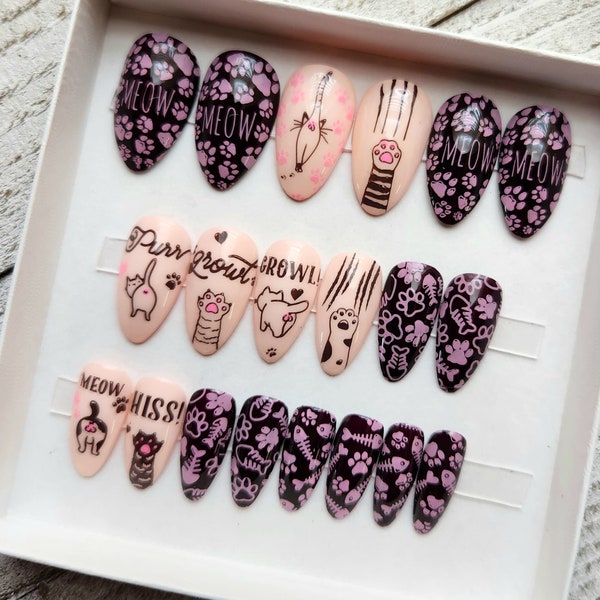 Cat Nails - Etsy