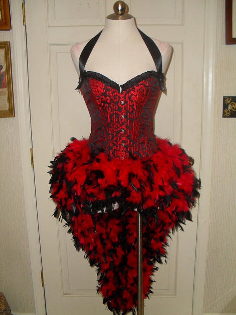 Red Pink Vegas Showgirl Burlesque Pride Parade Costume Corset Feather ...