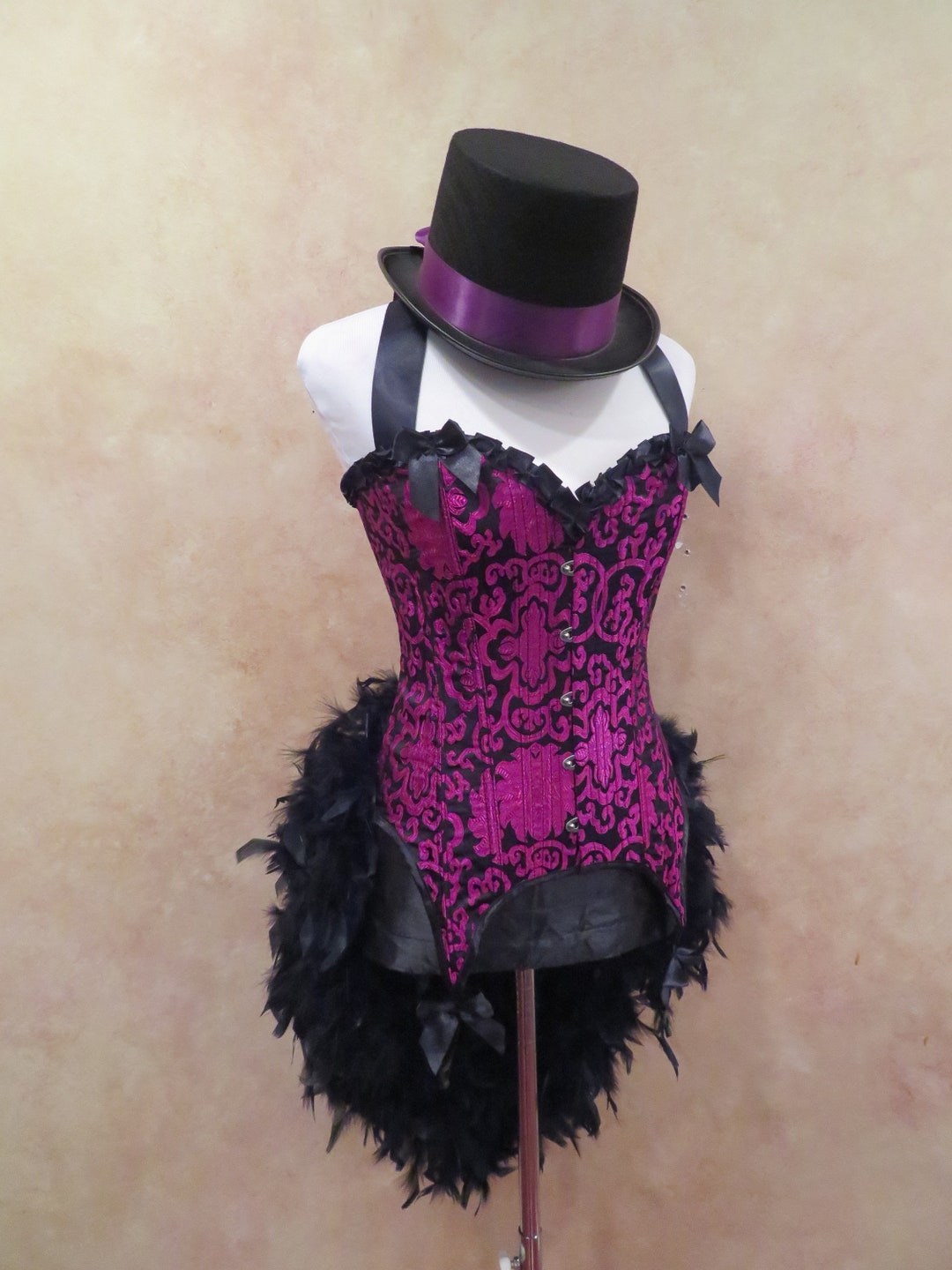 NASHVILLE MARDI GRAS Ring Master Dress Corset Feather Carnival Circus ...